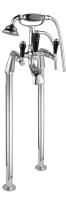 China Chrome Finish Bath Tub Shower Faucet , Floor Standing Bath Shower Mixer Tap for sale