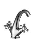 China Contemporary Double Handle Deck Mounted Basin Mixer Taps T8662 for sale