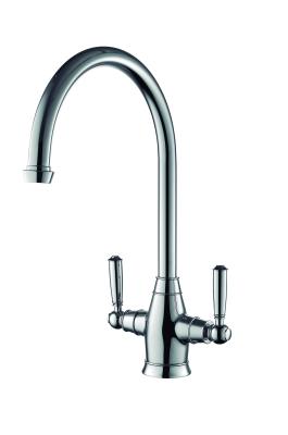 China Double Handle Kitchen Mixer Taps Polished With Chrome Finish T81069 for sale