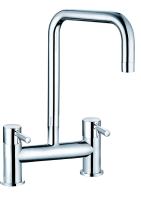 China Contemporary Double Handle Brass Kitchen Mixer Taps For Kitchen T81026 for sale