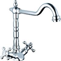 China Special Kitchen Mixer Taps Double Handles Chrome Finish 250 Mm Height for sale