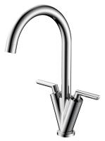 China Double Handle Brass Kitchen Mixer Taps With Single Hole T81011 for sale