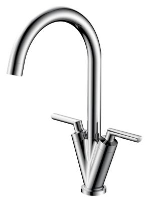 China Double Handle Brass Kitchen Mixer Taps With Single Hole T81011 for sale