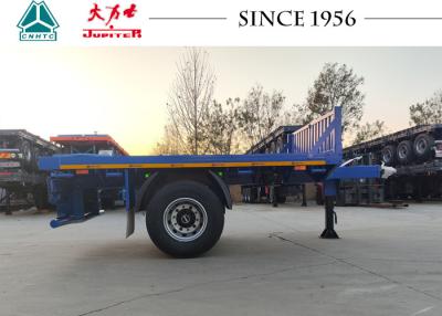 China One Axle Flatbed Trailer With Front Wall One-Axle Full Trailer Draw Trailer for sale