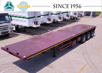 China Flat Deck Trailer 3 Axle 40Ton Flatbed Trailer Bulk Cargo Semi Trailer for sale