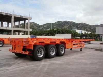 China 20ft 40ft Semi Skeletal Container Trailer 3 Axle Spring Suspension for sale