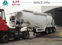 China 3 Axles Bulk Cement Tanker Trailer 60 Tons Payload High Strength Steel Tank Body for sale