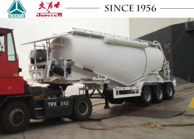 China 3 Axles Bulk Cement Tanker Trailer 60 Tons Payload High Strength Steel Tank Body for sale