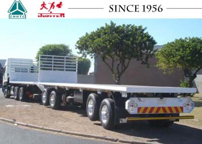 China Lightweight Interlink Flat Deck Gooseneck Trailers For Long Distance Transportation for sale