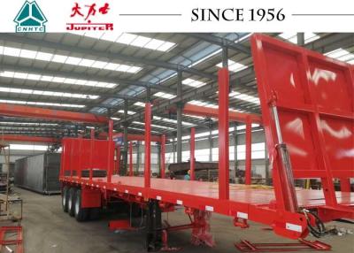 China 40FT 3 Axles Flatbed Trailer Impact Resistance With Side Wall For Wood Transport for sale