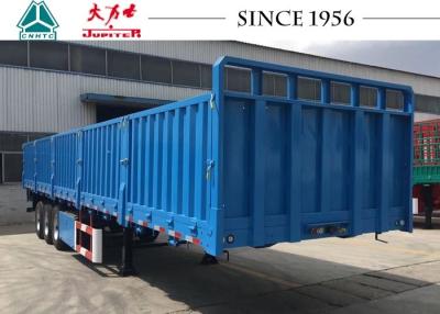 China 40 FT 3 Axles Flatbed Trailer 50 Tons With Wall For Bulk Cargo Transport for sale