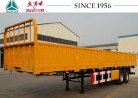 China 2 Axles Side Wall Trailer , Flatbed Equipment Trailer 40000 Kgs Payload for sale