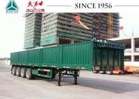 China 60 Tons 4 Axles Drop Side Trailer , Heavy Duty High Bed Trailer With Wall for sale