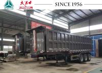 China 3 Axles Square Shape Heavy Duty Tipper Trailer 40 CBM With Spring Suspension for sale