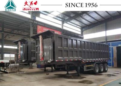China 3 Axles Square Shape Heavy Duty Tipper Trailer 40 CBM With Spring Suspension for sale