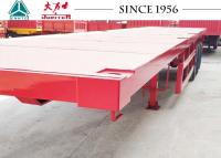 China Durable 30 Tons Flatbed Container Trailer With Tri Axle , Flatbed Equipment Trailer for sale