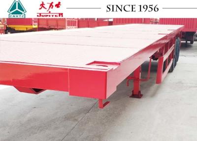 China Durable 30 Tons Flatbed Container Trailer With Tri Axle , Flatbed Equipment Trailer for sale