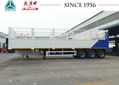China White Color 40 Feet Fence Cargo Trailer , High Side Wall Trailer With 3 Axle for sale