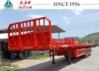 China 40 Ton Q345B 3 Axle Flatbed Trailer With Front Wall for sale