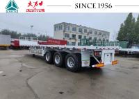 China BPW Axle Carbon Steel 40ft Flatbed Trailer With Front Wall for sale