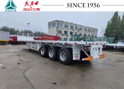 China BPW Axle Carbon Steel 40ft Flatbed Trailer With Front Wall for sale
