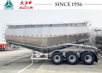 China 3 Axle Aluminum Alloy Dry Bulk Cement Trailer 30CBM To 60CBM for sale