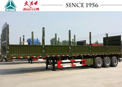 China 3 Axle Fence Side Wall Flatbed Trailer With Spring Suspension for sale