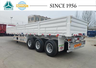 China 3 Axles Drop Side Wall Flatbed Trailer Exported To Zimbabwe for sale