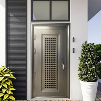 China Invisible Hinge Steel Security Door Villa Exterior Luxury Front Entrance Doors for sale