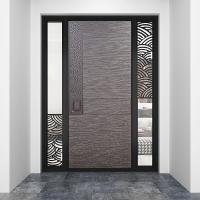 China Home Black Modern Steel Aluminum Armored Entry Door With Optional Doorbell for sale