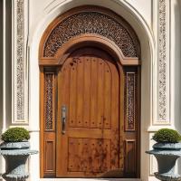 China Modern Arched Interior Door Solid Wood Construction Home Room Doors for sale