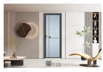 China Custom Waterproof Aluminum Bathroom Door Security Doors Ground Glass Casement Option for sale
