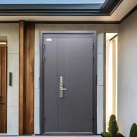 China Manual Operation Steel Minimalist Main Door With Wrought Iron Decor for sale