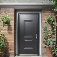China Residential Exterior Iron Entry Doors Visible Invisible Hinges Single Entry Door for sale