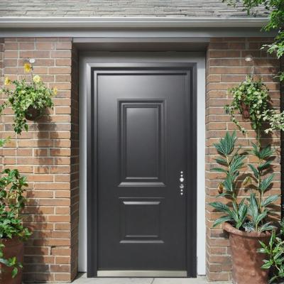 China Residential Exterior Iron Entry Doors Visible Invisible Hinges Single Entry Door for sale