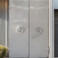 China Steel Explosion Proof Door Bullet Resistant Electrostatic Spraying Gold Steel Door for sale
