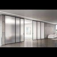 China Office Aluminium Frame Glass Door Sound Insulation Arc Sliding Doors for sale