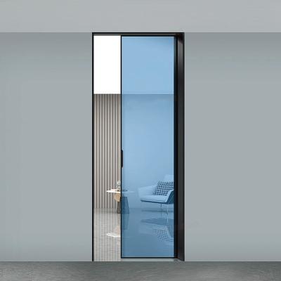 China Modern Frosted Glass Aluminum Bathroom Door Finished Easy Clean for sale