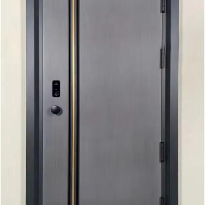 China Cold Rolled Steel Security Door Heat Transfer Technology Exterior Entrance Door for sale