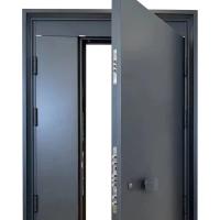 China Luxury Steel Front Door Wood Grain Transfer Printing Modern Secure Exterior Entry for sale