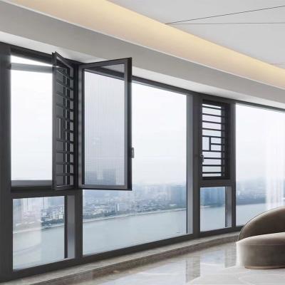 China Modern Aluminum Frame Sliding Casement Window Wide Opening For Ventilation View for sale