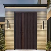 China Modern Double Apartment Security Door Luxury Exterior Steel Entry Doors Custom Color for sale