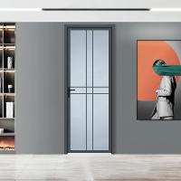 China Custom Black Glass Aluminum Door Manual Opening Soundproof Interior Sliding Door For Villa for sale