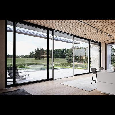 China Safe Durable Aluminum Tempered Glass Entry Door Easy To Clean for sale
