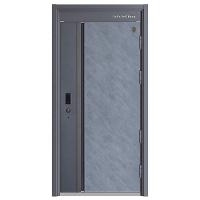 China Two Tone Spliced Modern Steel Security Entry Doors 70mm Single Opening for sale