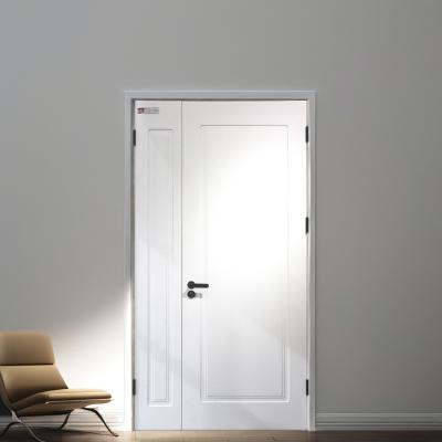 China Aluminum Frame Bedroom Solid Wood Painted Interior Doors Sound Insulation Hinge Options for sale