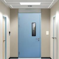 China Clean Room Hospital Swing Door Thick Steel Blue Aluminum Frame Soundproof for sale