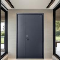 China Custom Office Security Door Modern Steel Fancy Design Exterior Metal Door for sale