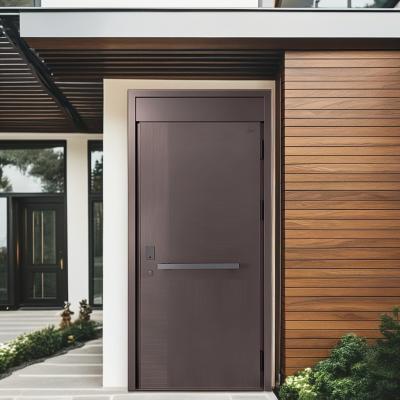 China Modern Anti Theft Steel Security Door Manual Opening Residential Entry Door for sale
