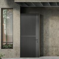 China Black Modern Swing Security Door Custom Steel Cast Aluminum Exterior Entry Door for sale